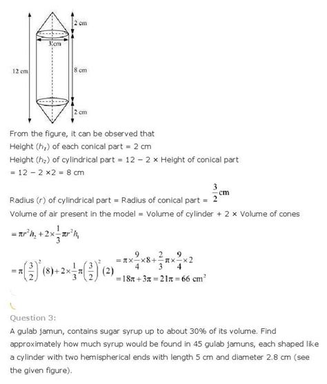 Ncert Solutions Class 13 Surface Areas And Volumes Exercise