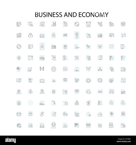 Business And Economy Icons Signs Outline Symbols Concept Linear