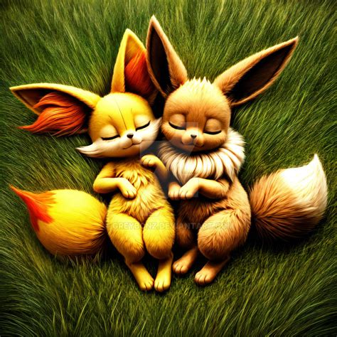 Fennekin And Eevee Sleping Together Ai Image By Greybonz On Deviantart