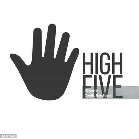 높은 5 포스터 개념 손바닥 모양에 긍정적인 견적입니다 T셔츠와 엽서 디자인에 대 한 첫 하 서 현대 법 벡터 일러스트 레이 션 동기 부여에 대한 스톡 벡터 아트 및 기타