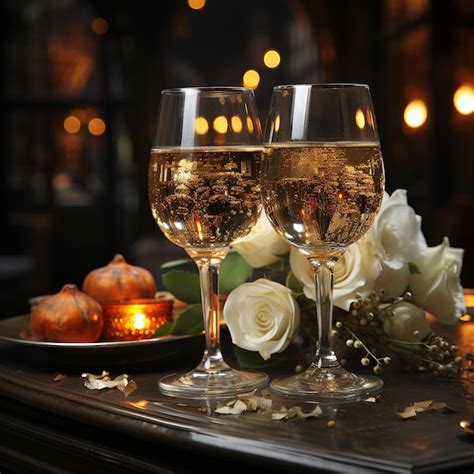 Premium Ai Image Glasses Of Sparkling Premium Ai Image Glasses Of Sparkling