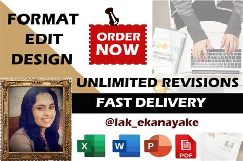 Do Design Format Word Excel Powerpoint Presentation And Pdf Files By Lak Ekanayake Fiverr