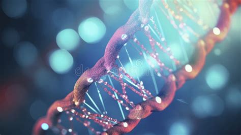 Close Up Medical 3d Illustration Of Dna Under Microscope Stock
