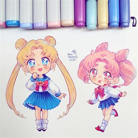 Tsukino Usagi And Chibi Usa Bishoujo Senshi Sailor Moon Drawn By Ibi Chuan Danbooru