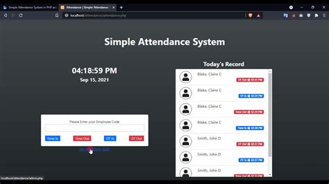 Simple Attendance System In Php And Sqlite Demo Youtube