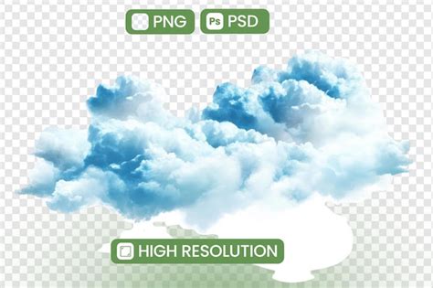 디자인 프로젝트를 위해 현실적인 클라우드 Png Psd 고해상도 다운로드 프리미엄 Ai 생성 Psd