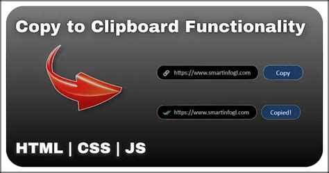 Implementing Copy To Clipboard Functionality Using Html Css And Js