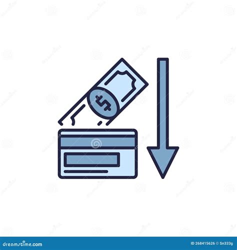 Cash Devaluation Vector Currency Value Lowering Concept Colored Icon 268415616
