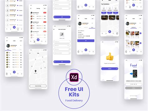 Adobe Xd Food Delivery UI Kit Free PSD Templates