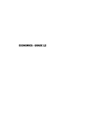 Econ Gr 12 Revision Booklet Economic Pursuits Province Of The