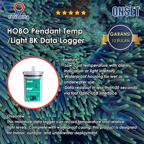Hobo Pendant® Temperature Light 8k Data Logger Alat Uji