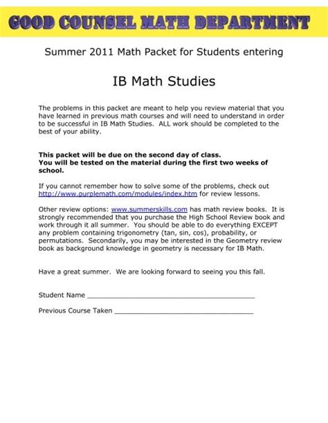 Ib Math Studies