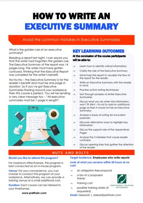 How To Write An Executive Summary Training Course