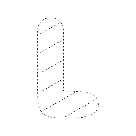 아이들을 위한 Letter L 추적 워크시트 프리미엄 벡터