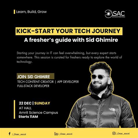 🎉 Kickstart Your Tech Journey A Freshers Guide With Sid Ghimire 🚀