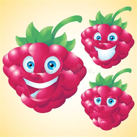 Raspberry Face Expression Cartoon Character Set Stock Vector