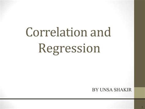 Regression And Correlation In Statistics Pptx