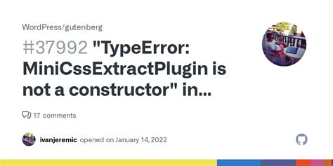 Typeerror Minicssextractplugin Is Not A Constructor In Fresh Wp