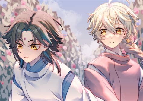 Aether And Xiao Genshin Impact Drawn By Baihua Er Danbooru