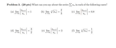 solved problem 3 20 pts what can you say about the series