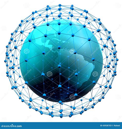 3d Render Of Abstract Network Stock Image Image Of Planet Company 43938703
