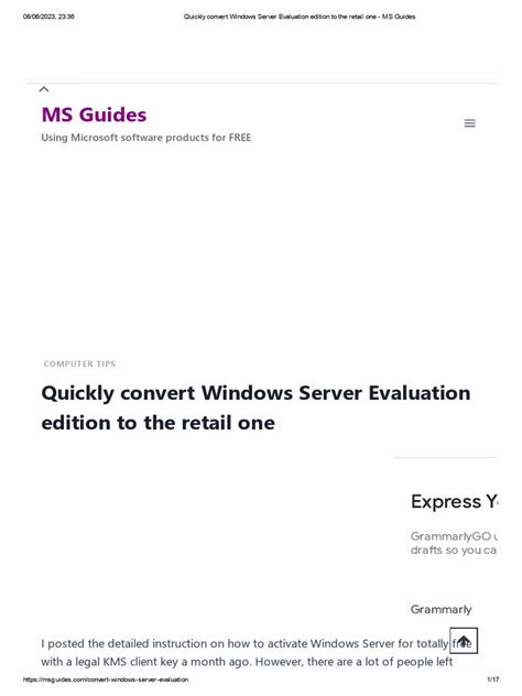 Quickly Convert Windows Server Evaluation Edition To The Retail One