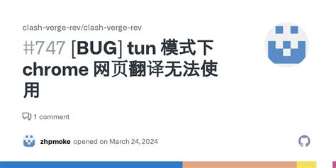 Bug Tun 模式下 Chrome 网页翻译无法使用 · Issue 747 · Clash Verge Revclash Verge Rev · Github