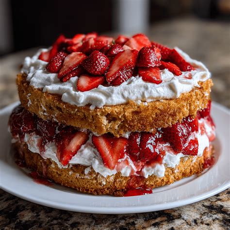 High Protein Strawberry Shortcake Cake Healthy Refined Sugar Free