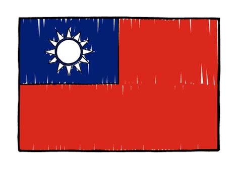 免費矢量 手寫風格台灣國旗