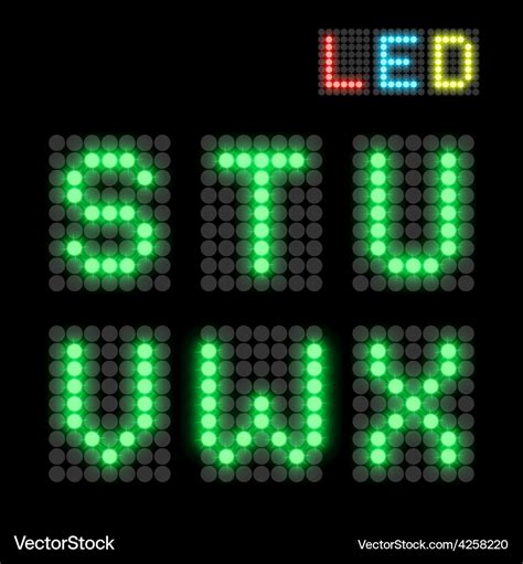 Led Font Royalty Free Vector Image Vectorstock
