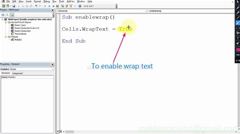 How To Enable Wrap Text In Excel Using Vba Simple Vba Code Youtube