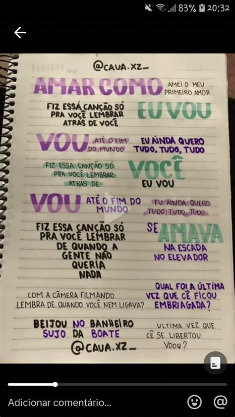 Pin De Jennipher Faustino Em Cartas Amorosas Letras De Músicas
