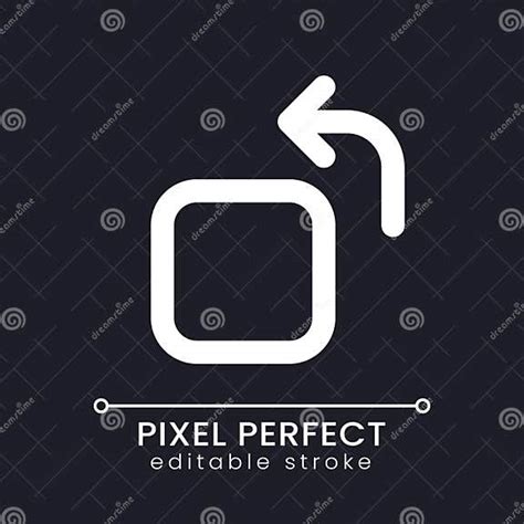 Rotate Pixel Perfect White Linear Ui Icon For Dark Theme Stock Vector