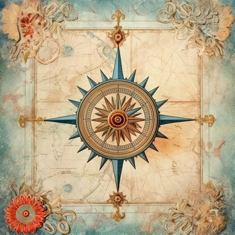 Premium Ai Image A Close Up Of A Compass On A Map With A Frame Generative Ai