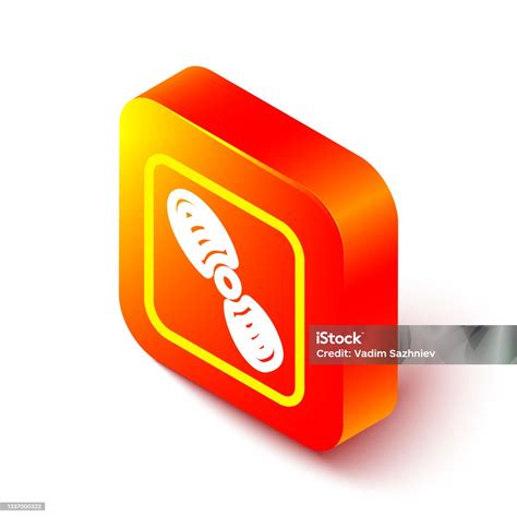 등극 라인 휴먼 풋프린트 슈즈 아이콘은 흰색 배경에 고립되어 있습니다 신발 밑창 주황색 정사각형 버튼 벡터 3차원 형태에 대한 스톡 벡터 아트 및 기타 이미지 Istock