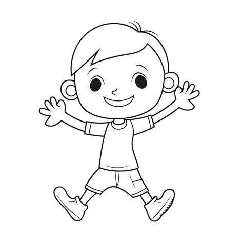 점프하는 소년 개요 스케치 드로잉이 있는 무료 어린이 색칠 페이지 벡터 운동 그림 운동 개요 운동 스케치 Png 일러스트 및 벡터 에 대한 무료 다운로드 Pngtree