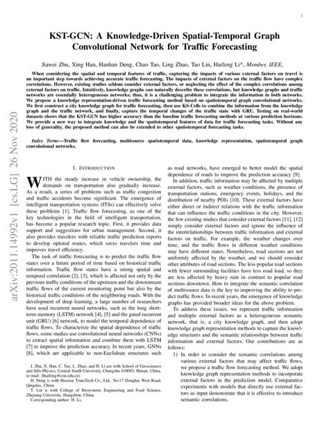 Kst Gcn A Knowledge Driven Spatial Temporal Graph Convolutional Network For Traffic Forecasting