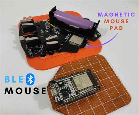 esp 32 based ble mouse with magnetic mouse pad 17 steps with