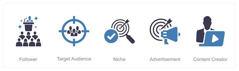 Premium Vector A Set Of 5 Influencer Icons As Follower Target Audience