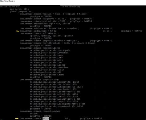 esxi host run command from root net dvs l in problematic host that switch id different from the