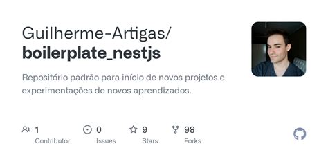 Github Guilherme Artigas Boilerplate Nestjs Reposit Rio Padr O Para In Cio De Novos Projetos