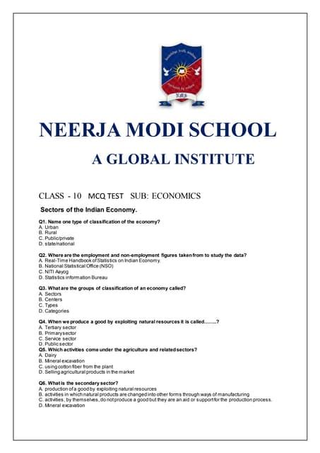 Eco 02 Class 10 Mcq Test Docx
