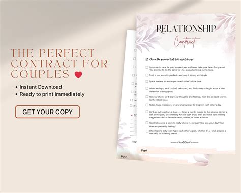 Digital Relationship Contract For Couples Couples Agreement Love