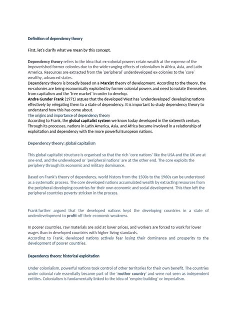 Dependency Theory Pdf