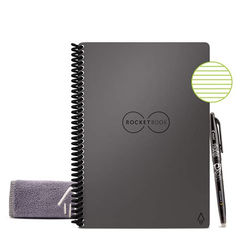 Rocketbook Core Smart Reusable Spiral Notebook Gray Executive Size Eco Friendly Notebook 6 X