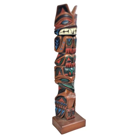 Indigenous American West Coast Haida Styled Carved And Polychrome