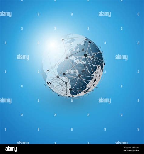 Cloud Computing And Networks Concept With Earth Globe Abstract Global Digital Connections