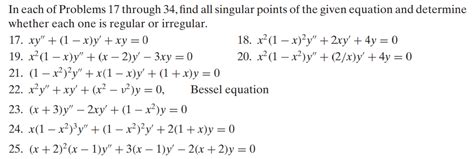 Solved In Each Of Problems Through Find All Singular Chegg Com