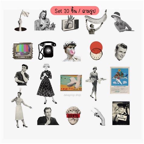 สติกเกอร์วินเทจ สไตล์เรโทร สําหรับตกแต่ง Diy 20ชิ้น Shopee Thailand