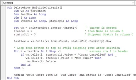 How To Delete Rows Based On Criteria Using Vba Macro Excel Insider